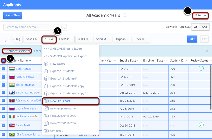 File Exports – OpenApply Help Centre