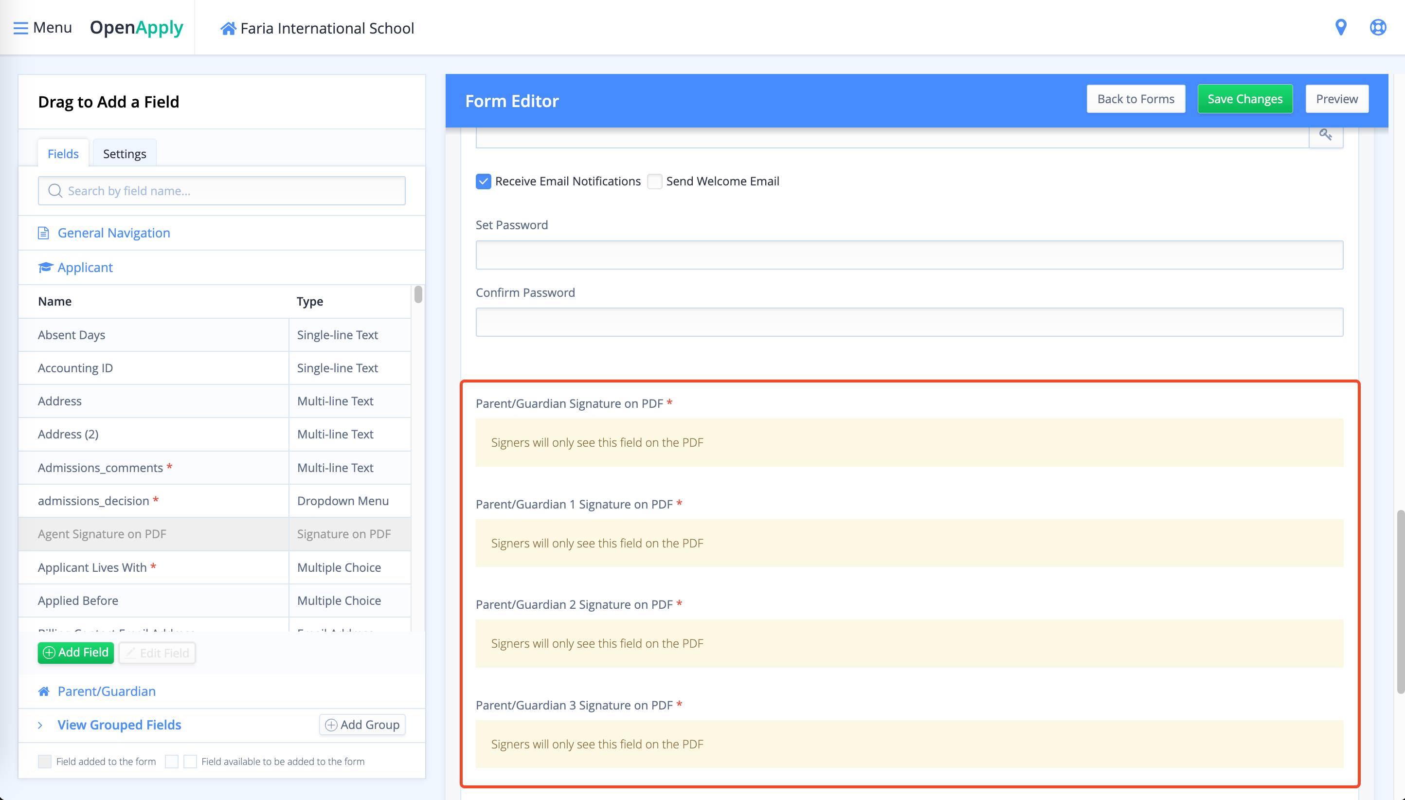 Enrolment Contract - Signature on PDF – OpenApply Help Centre