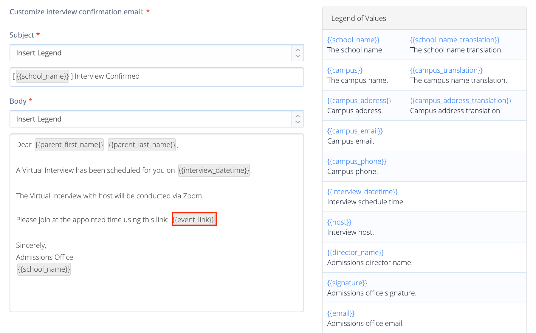 Automated Confirmation Emails OpenApply