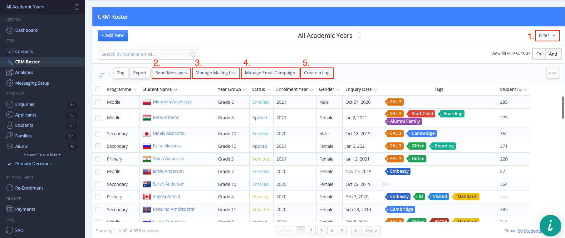 CRM Roster – OpenApply Help Centre