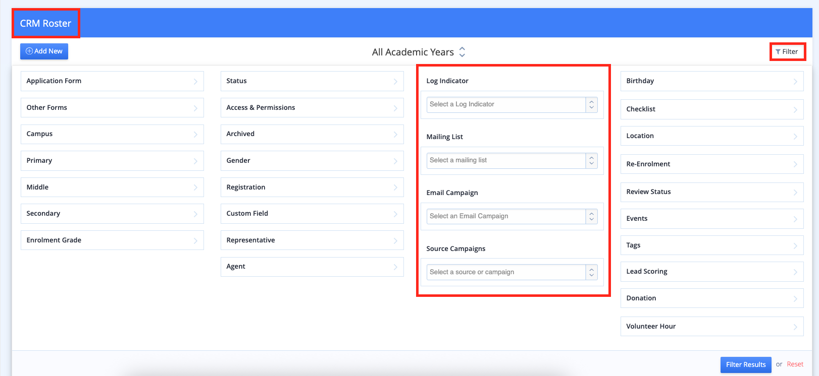 CRM Roster – OpenApply Help Centre