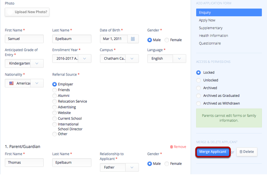 Merging Applicants – OpenApply Help Centre
